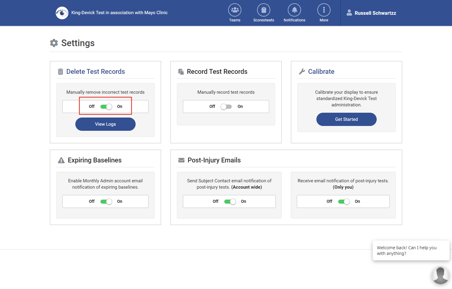 How to Delete Test Records (Web App) - King Devick Support