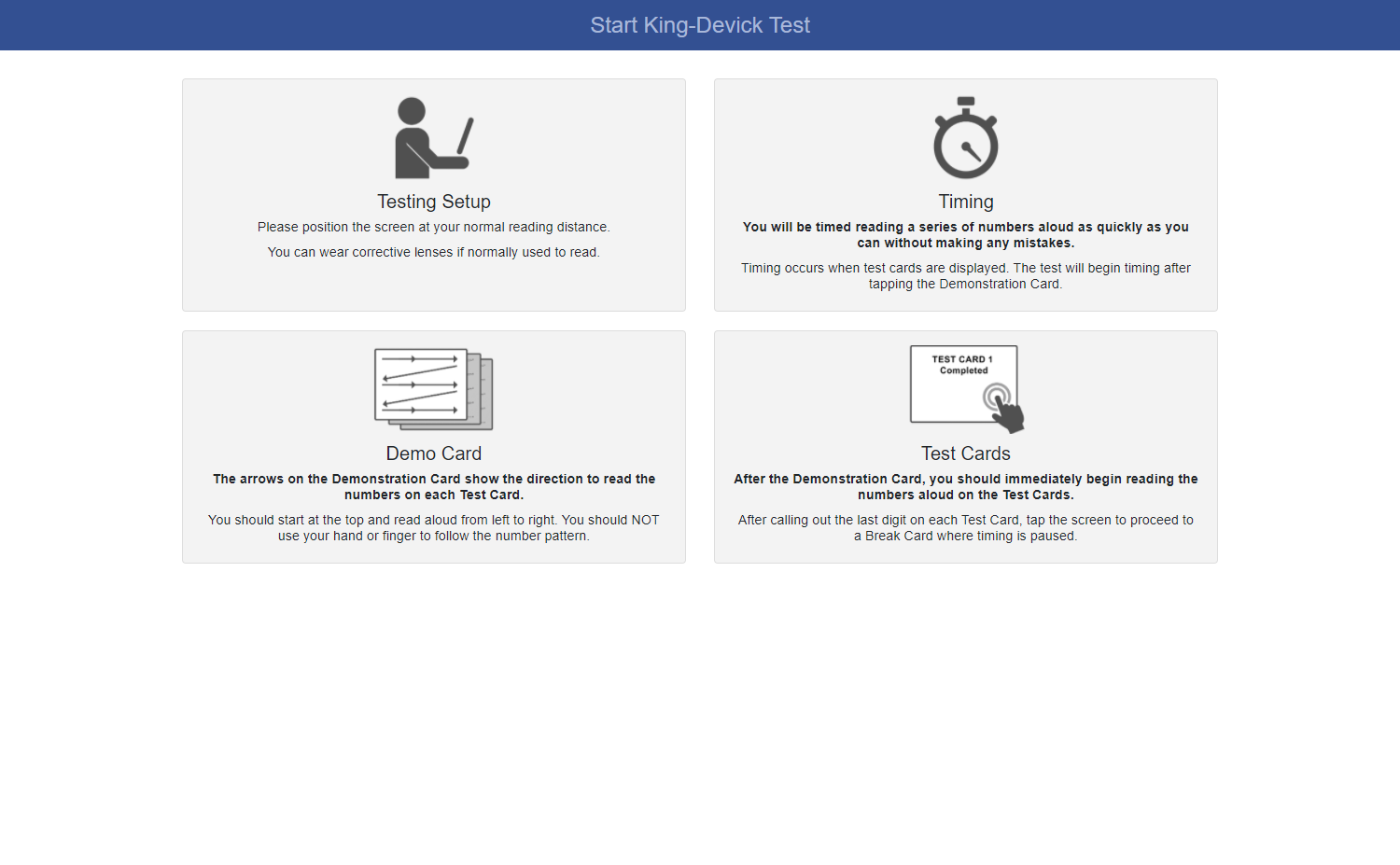 Using King-Devick Remote for Subjects (Web App) - King Devick Support