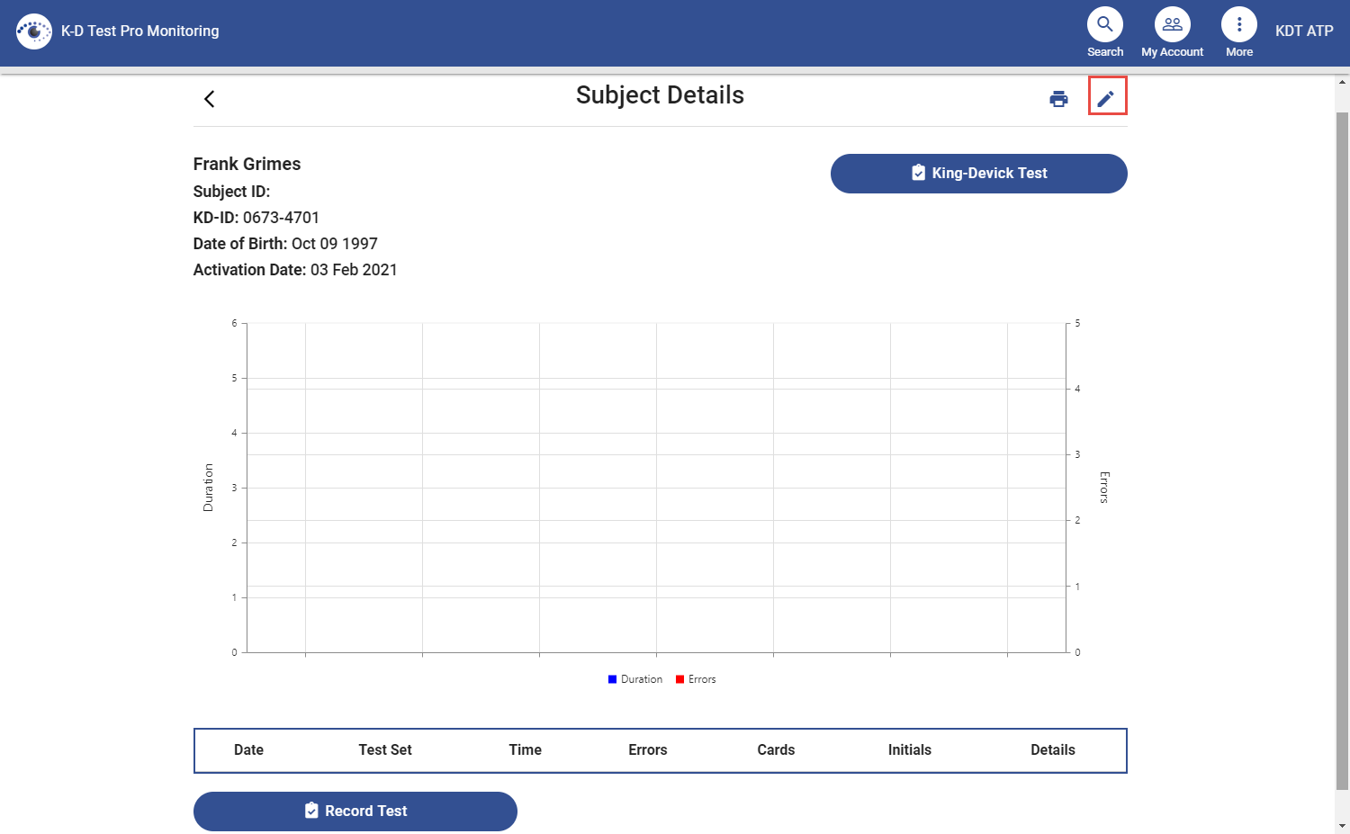 Activating and Archiving Subjects (Web App) - King Devick Support