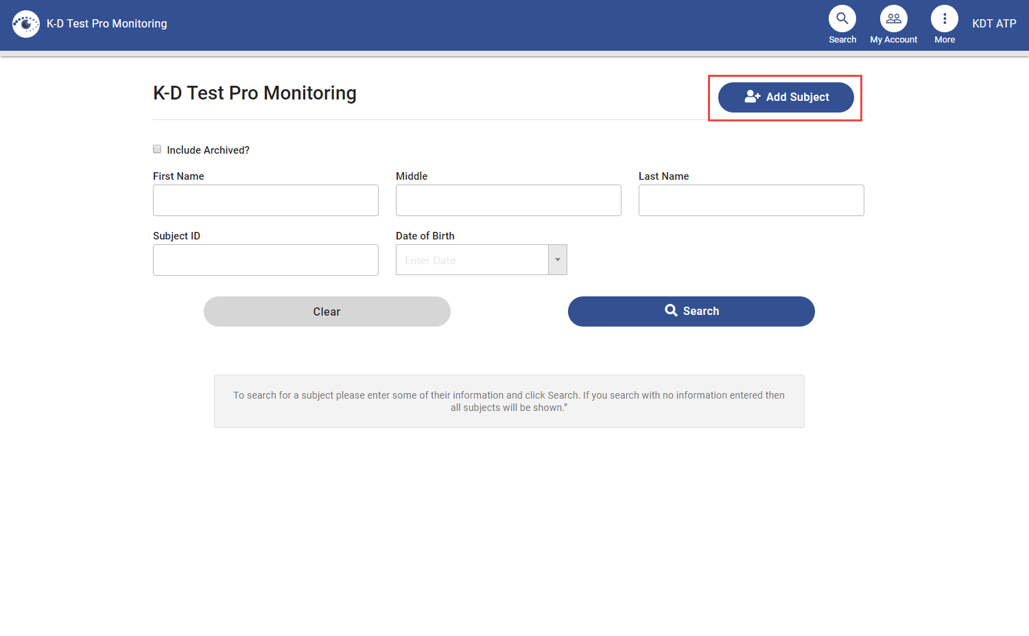 Adding a Subject (Web App) - King Devick Support