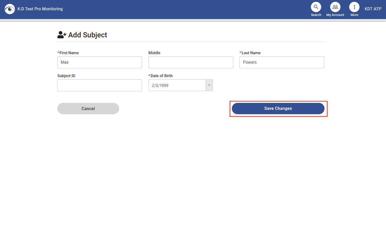 Adding a Subject (Web App) - King Devick Support