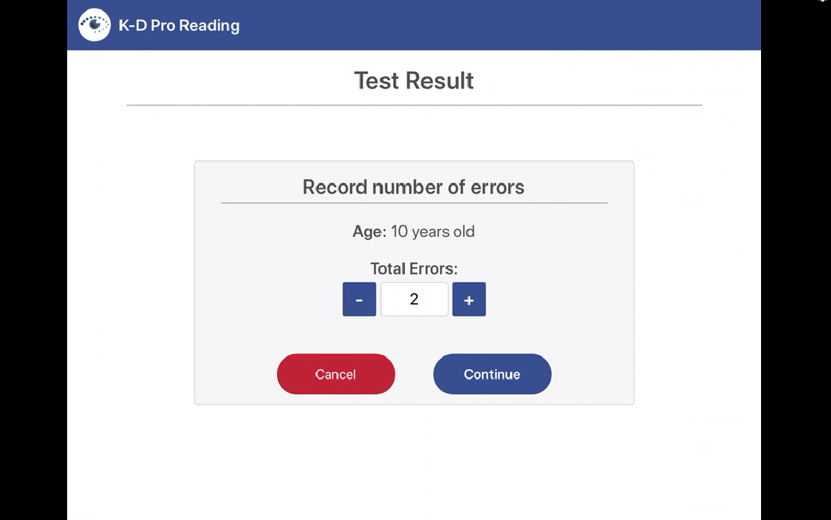 Administering a Pro Reading K-D Test (iOS) - King Devick Support