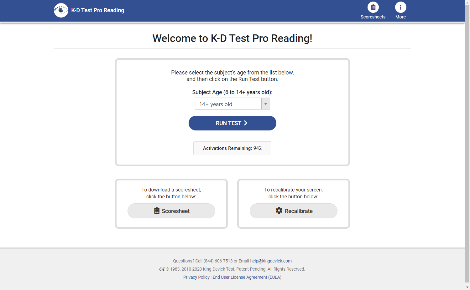 Administering a Pro Reading K-D Test (Web App) - King Devick Support